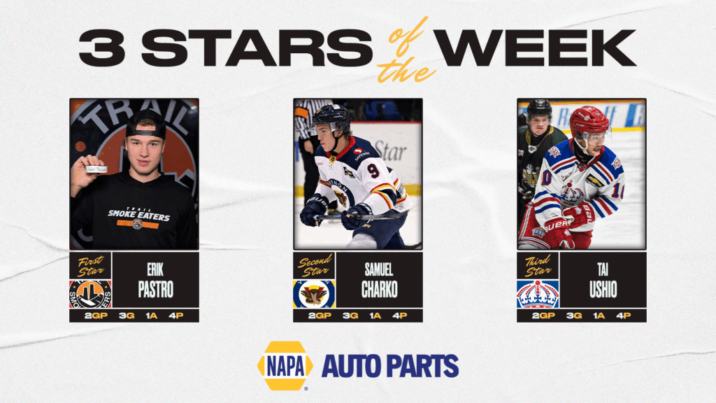 Pastro, Charko, Ushio named NAPA Auto Parts 3 Stars of the Week | BCHL ...